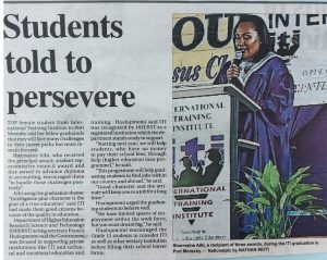 International Training Institute – "Investing in Quality and Affordable ...